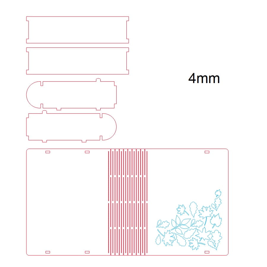 Living Hinge Book Box with Flower Cutout Design Laser Cut CDR File Free ...