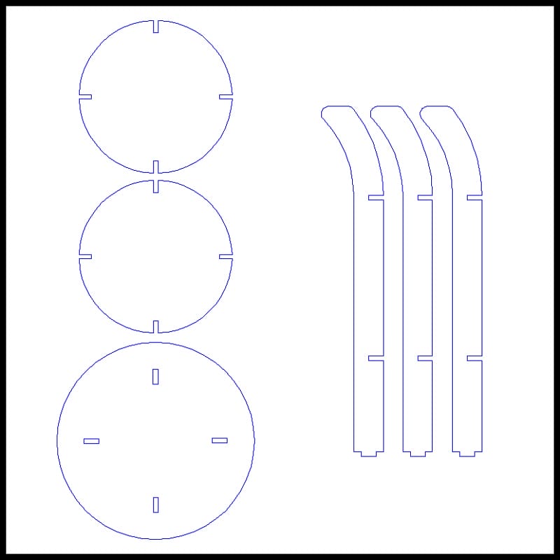 3 Tier Round Side Table Laser Cut DXF File Free Download | Vecty
