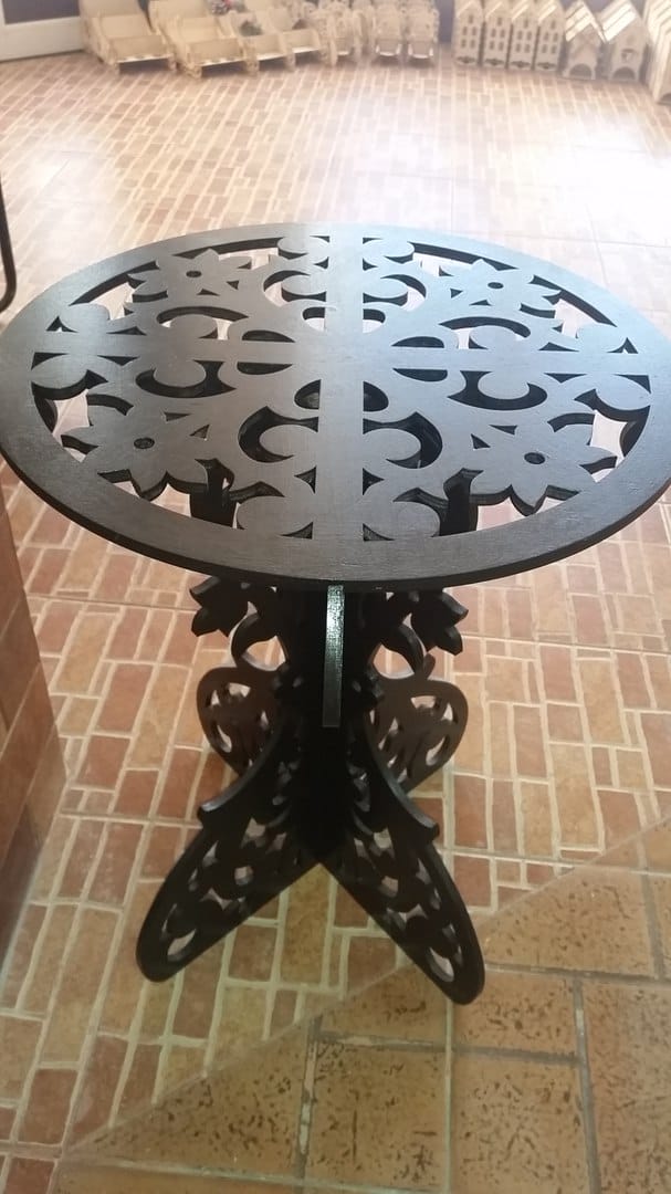 Floral Carved Side Table Laser Cut CDR DXF File Free Download | Vecty