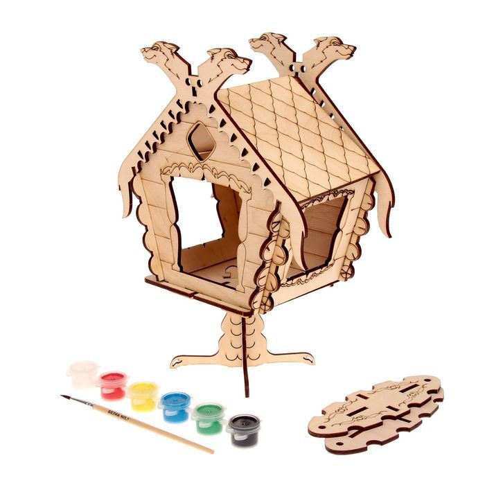 Wooden Hut Feeding Trough with Wolf Arch Design Laser Cut AI CDR DXF ...