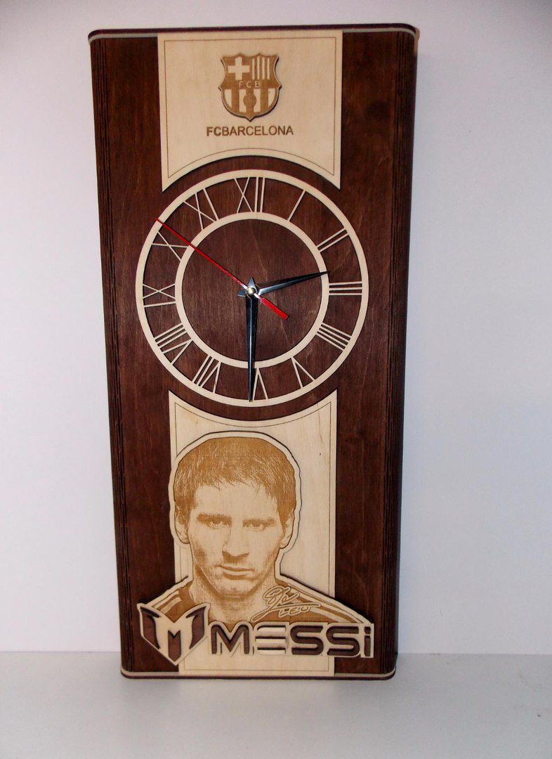 Engraved Lionel Messi Vertical Wall Clock Laser Cut CDR File Free ...