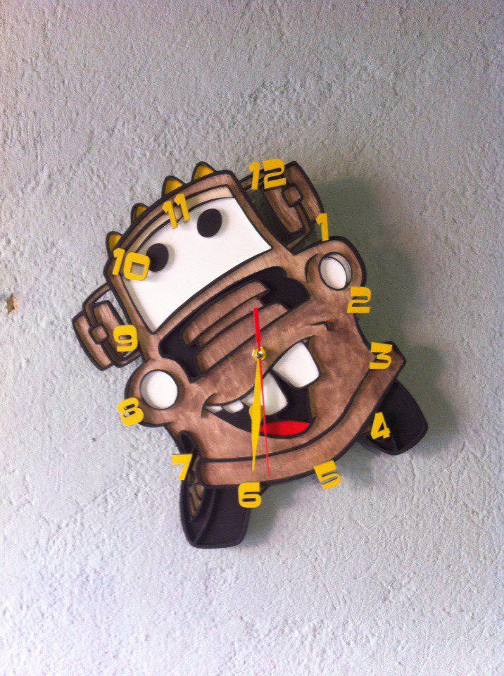 Disney Car Children Wall Clock Laser Cut CDR File Free Download | Vecty