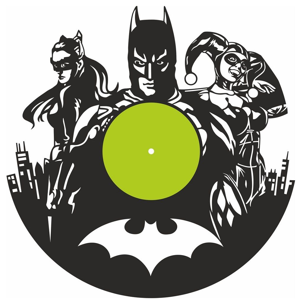 Batman Vinyl Record Wall Clock Laser Cut CDR File Free Download | Vecty