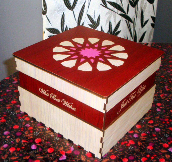 Personalized Square Gift Box Laser Cut CDR DXF File Free Download | Vecty