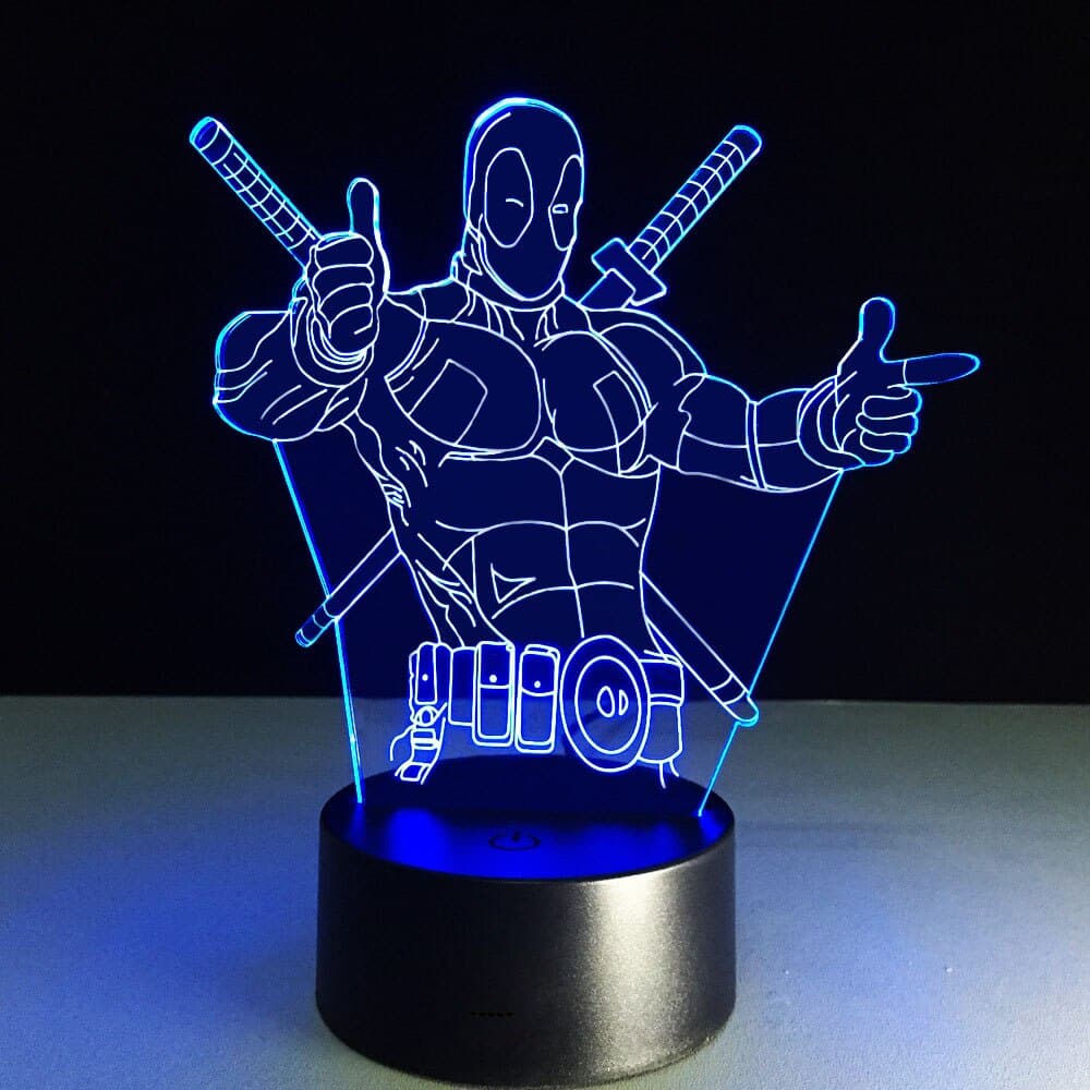 Marvel Deadpool 3D Illusion Lamp for Kids Room Laser Engraving CDR File ...