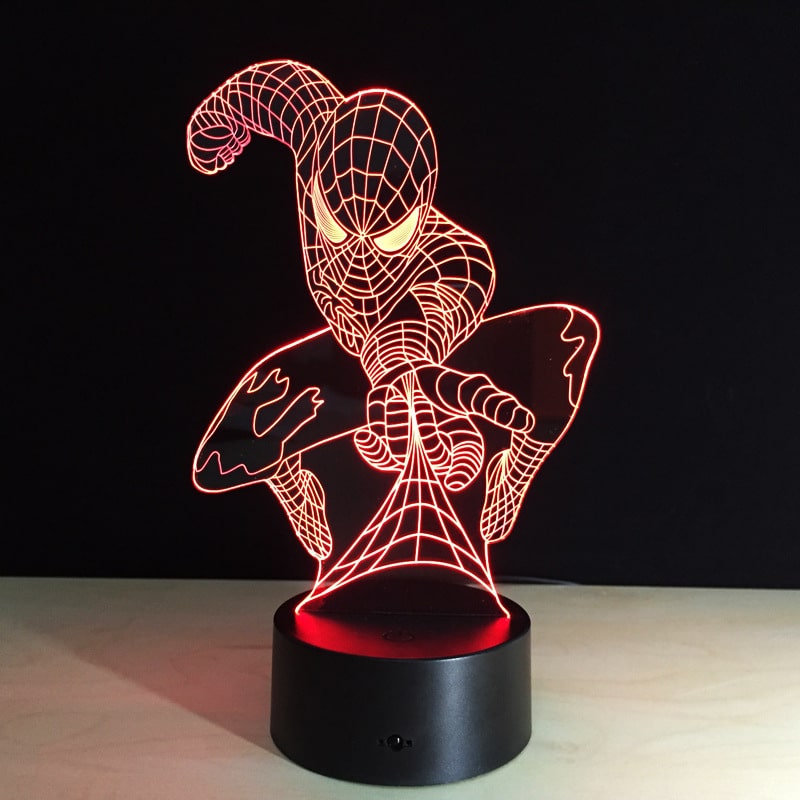 Spiderman Superhero 3D Night Light Lamp Laser Engraving CDR File Free ...