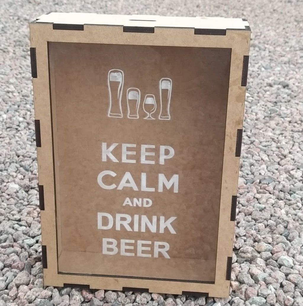 Tin Beer Cap and Wine Cork Box Laser Cut CDR DXF File Free Download | Vecty