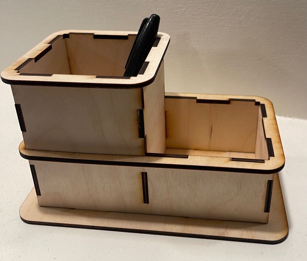 Laser Cut Sticky Notes and Pen Holder SVG File Free Download | Vecty