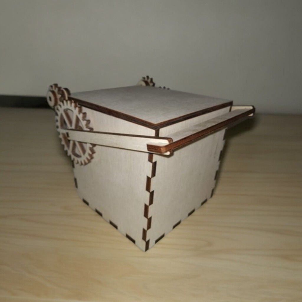 Laser Cut Wooden Mechanical Geared Box CDR DXF File Free Download | Vecty