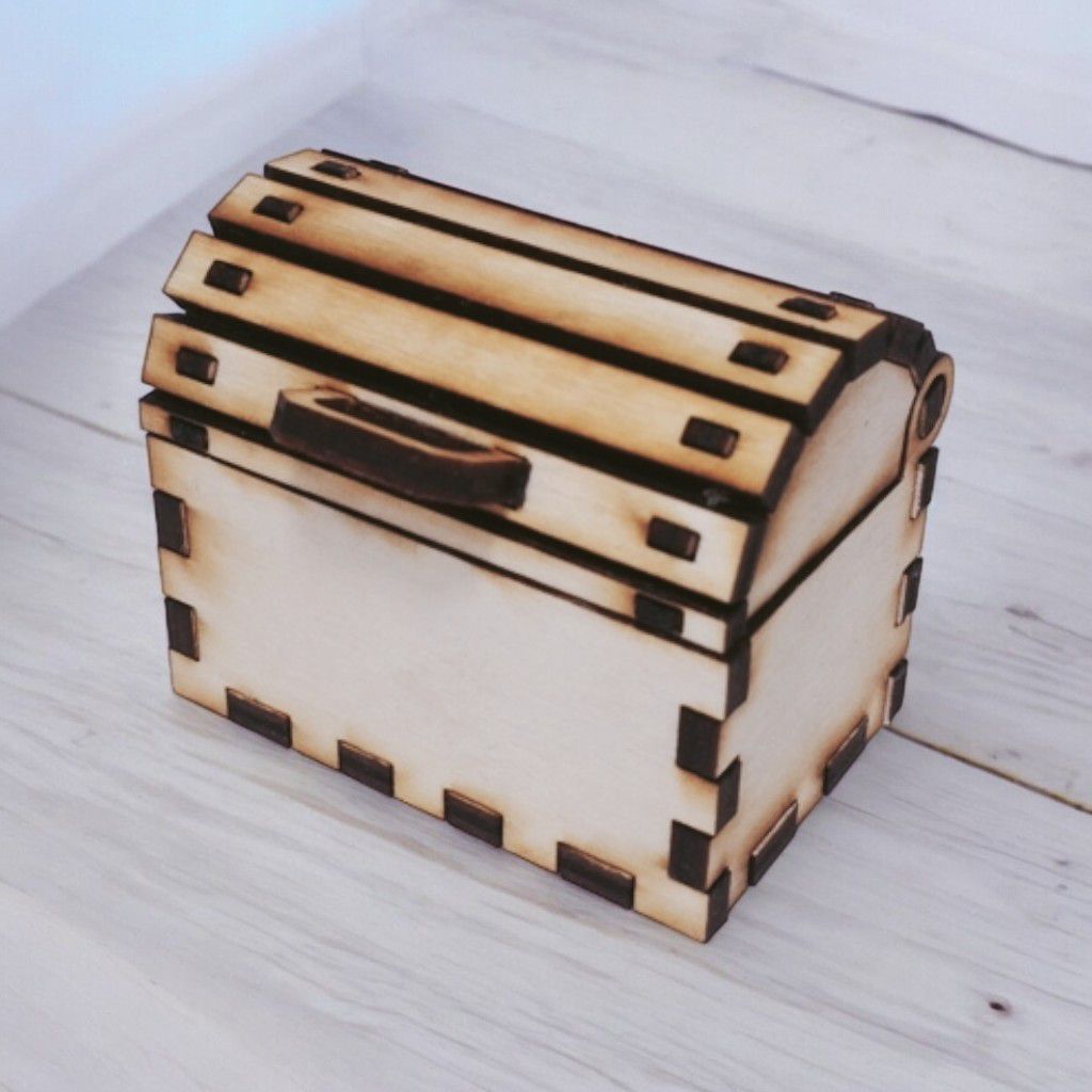 Laser Cut Mini Wooden Treasure Chest CDR DXF File Free Download | Vecty