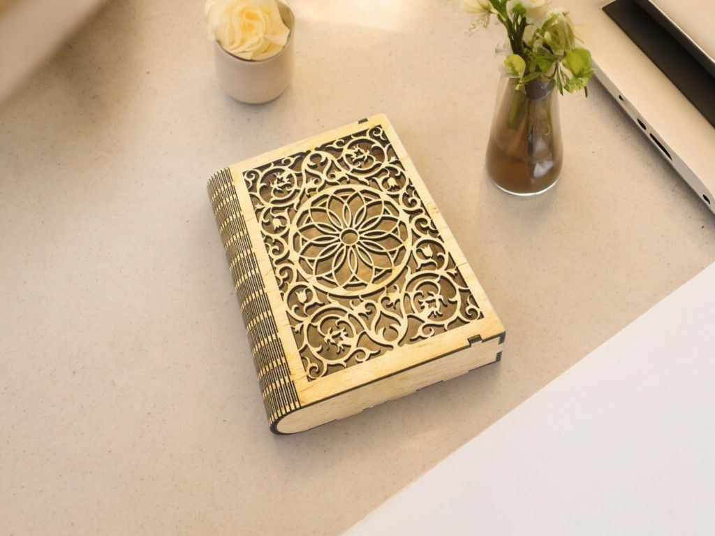 Laser Cut Book Box with Living Hinge Binding CDR File Free Download | Vecty