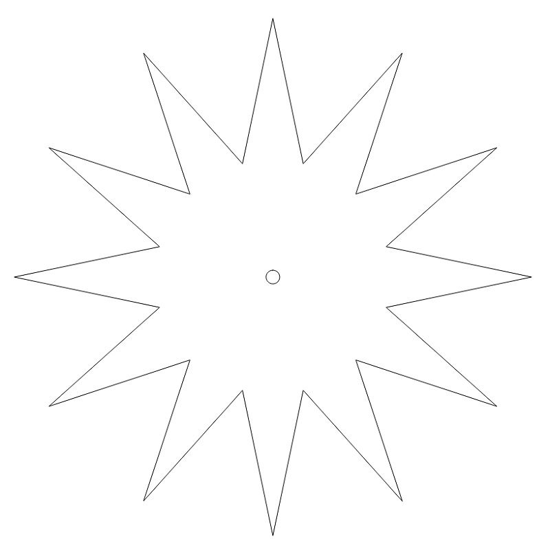 Laser Cut 12 Pointed Star Plywood Wall Clock CDR DXF SVG File Free ...