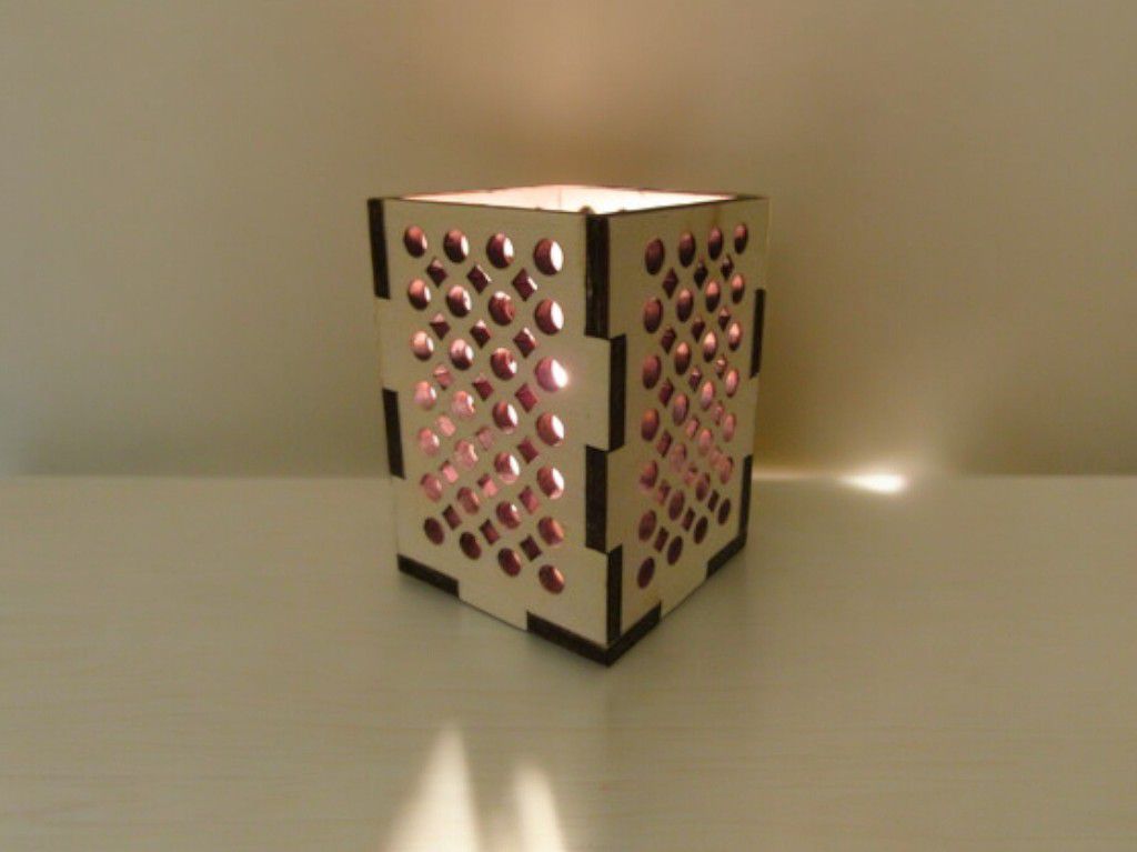 Laser Cut Wooden Lantern Box Candle Holder DXF File Free Download | Vecty