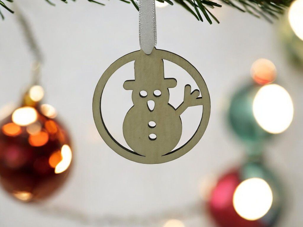 Laser Cut Snowman Christmas Bauble DXF SVG File Free Download | Vecty