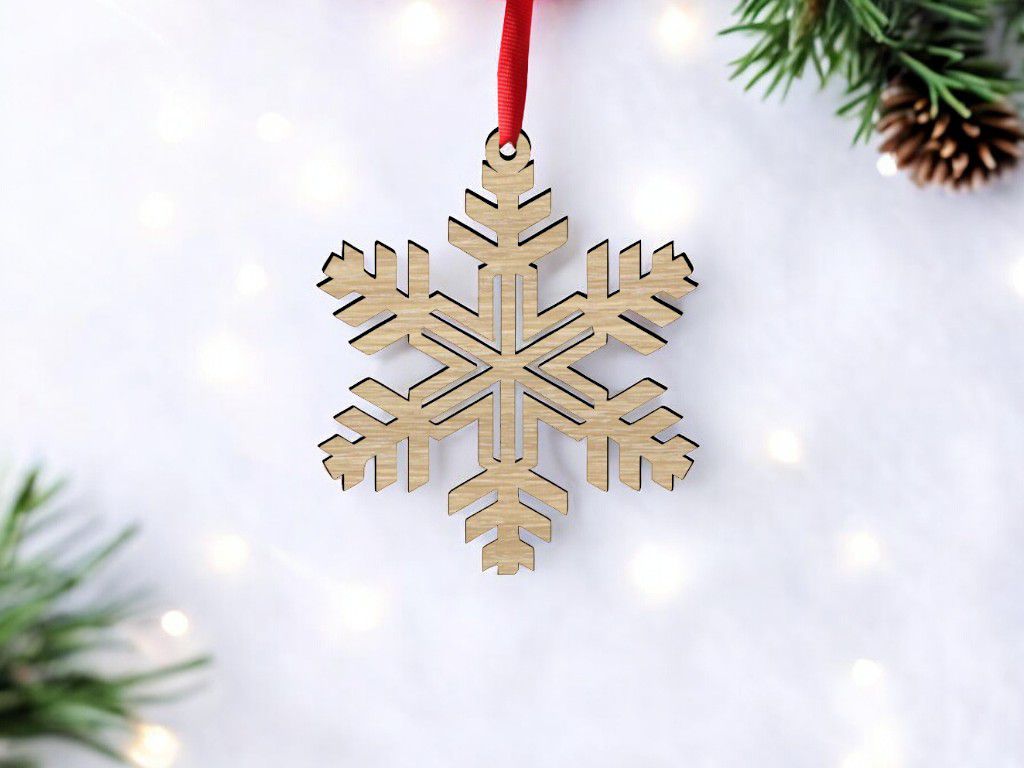 Laser Cut 6 Pointed Snowflake Ornament CDR DXF SVG File Free Download ...