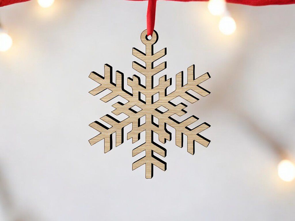 Laser Cut Snowflake Hanging Decoration CDR DXF SVG File Free Download ...