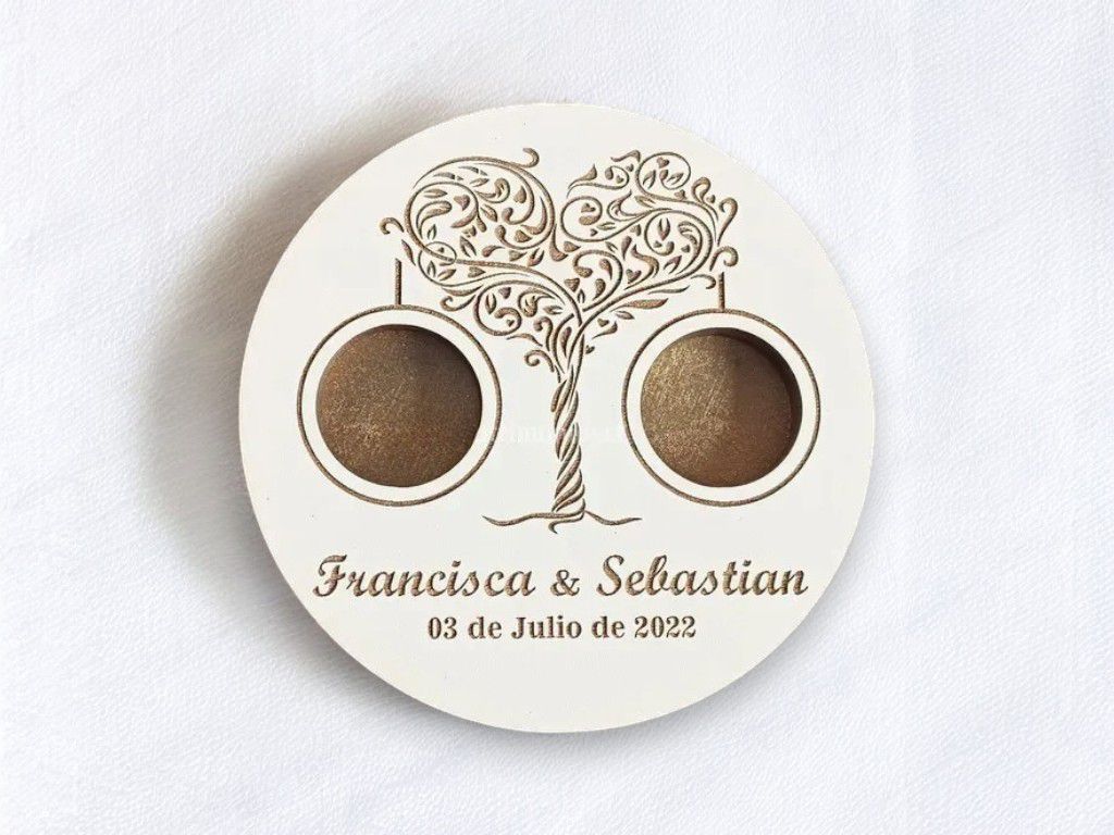 Laser Cut Wooden Wedding Ring Holder Plate CDR File Free Download | Vecty