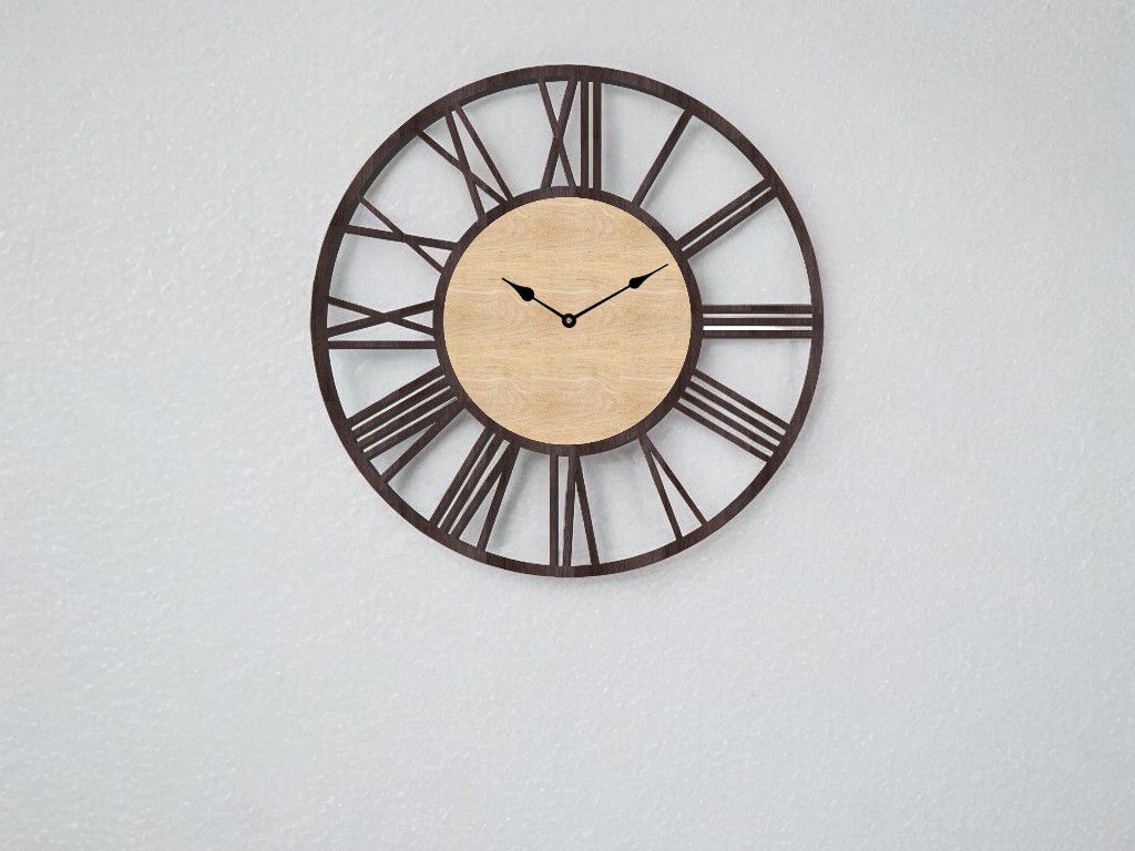 Laser Cut Roman Number Wall Clock CDR DXF SVG File Free Download | Vecty