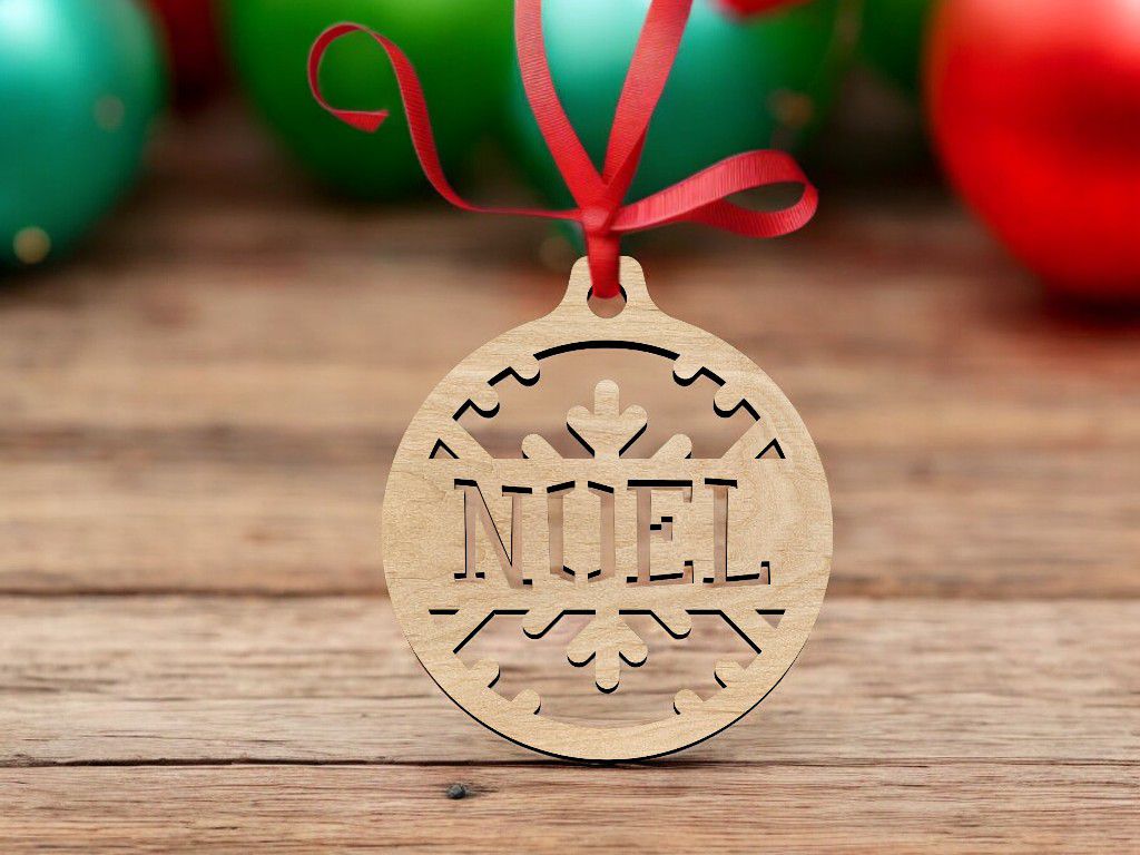 Laser Cut Noel Christmas Ornament CDR DXF SVG File Free Download | Vecty