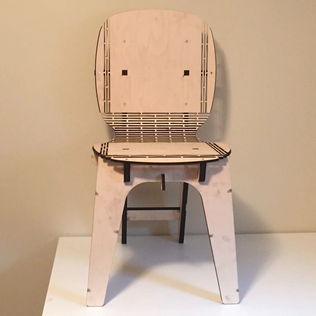 Laser Cut Chair with Living Hinges DXF File Free Download | Vecty