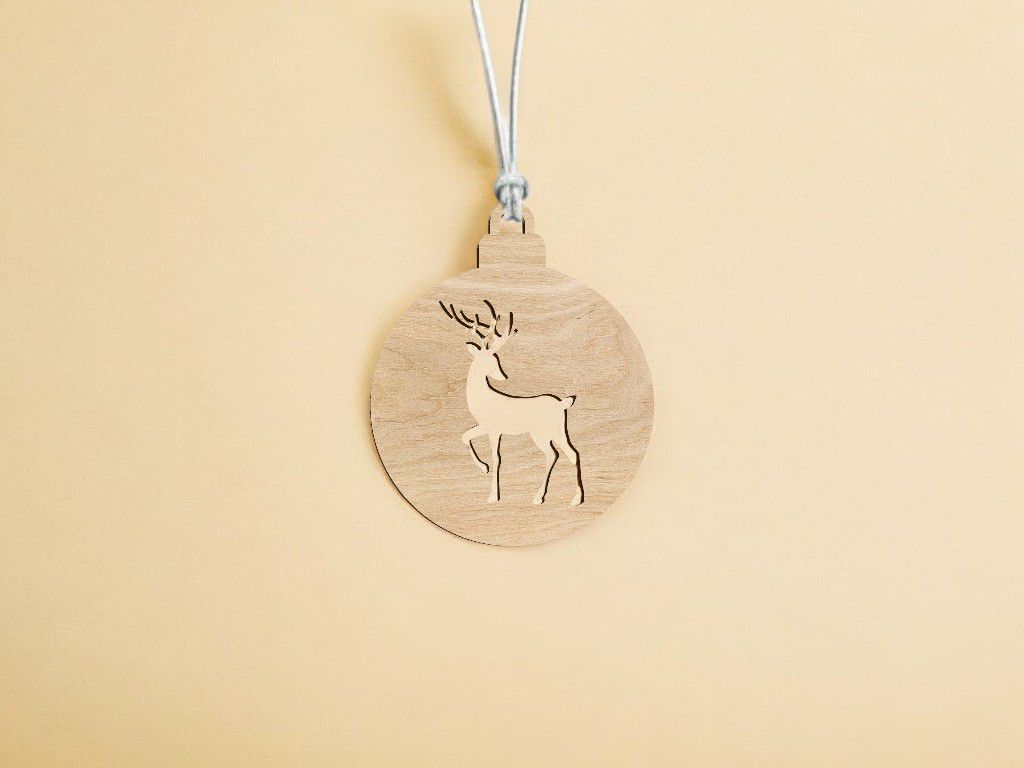 Laser Cut Reindeer Christmas Bauble CDR DXF SVG File Free Download | Vecty