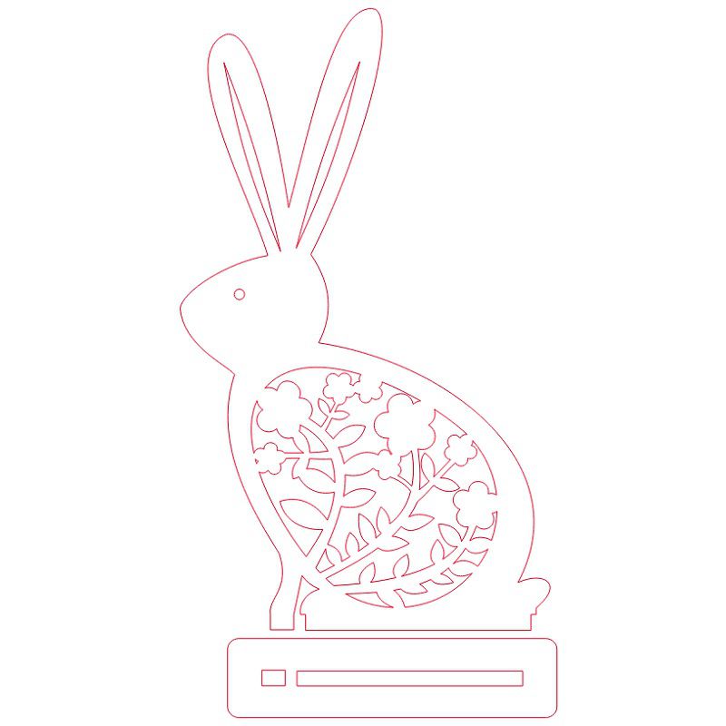 Laser Cut Spring Rabbit Table Centerpiece Decoration CDR File Free ...