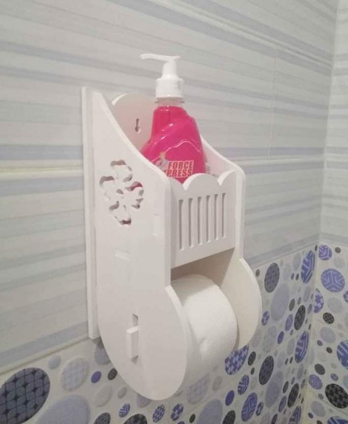 Laser Cut Toilet Paper Holder with Shelf DXF File Free Download | Vecty