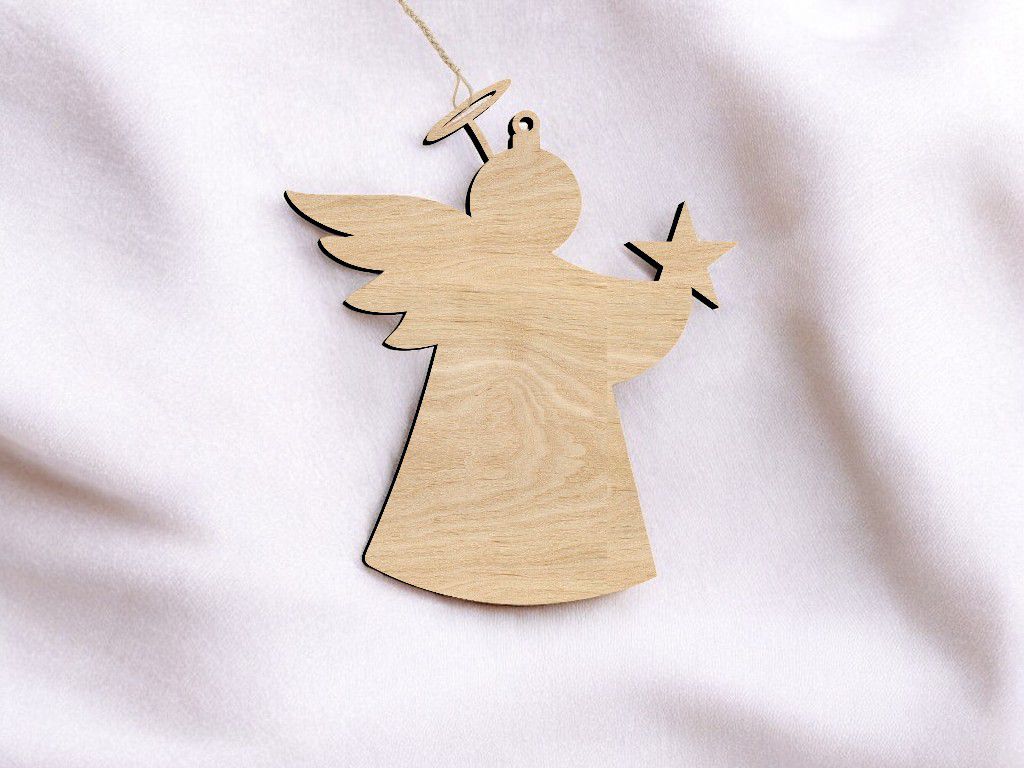 Laser Cut Angel with Star CDR DXF SVG File Free Download | Vecty