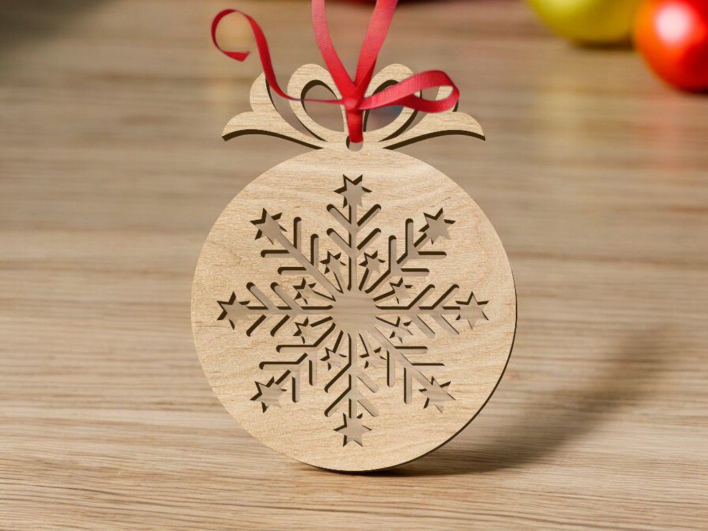 Laser Cut Christmas Tree Bauble CDR DXF SVG File Free Download | Vecty