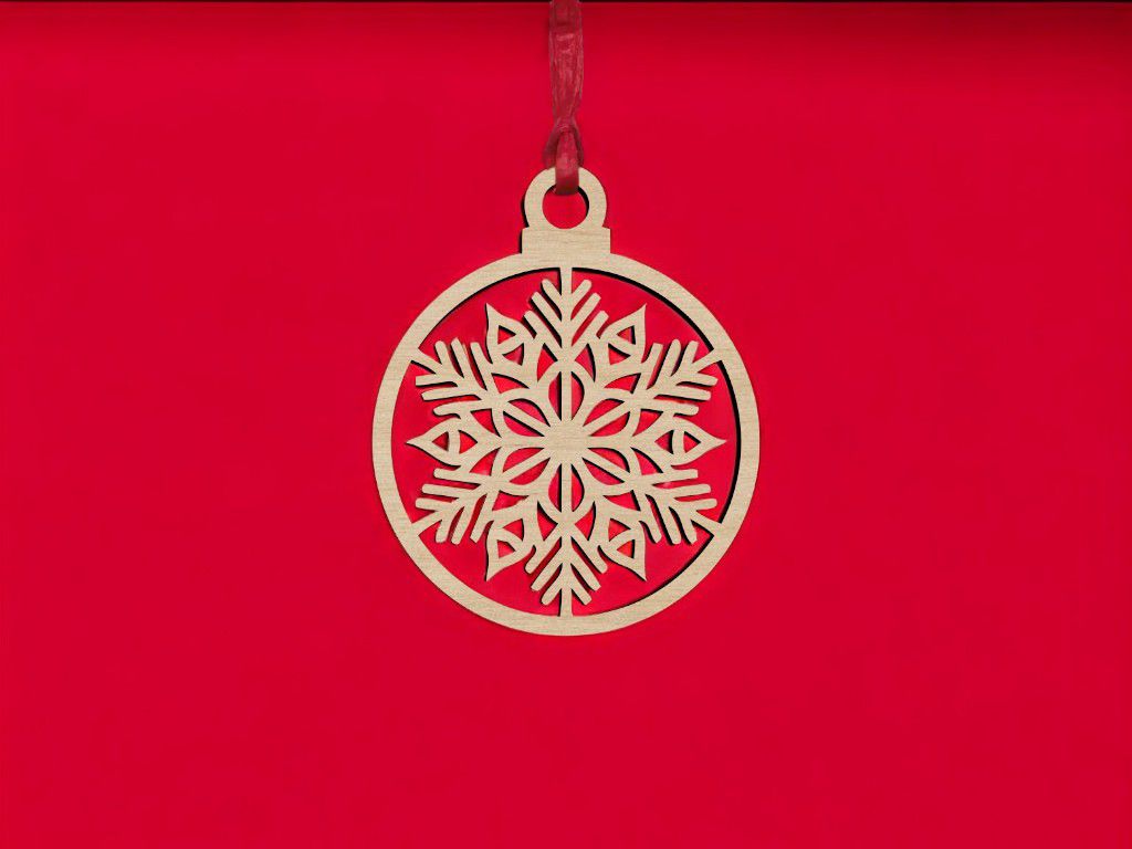 Laser Cut Snowflake Christmas Bauble CDR DXF SVG File Free Download | Vecty