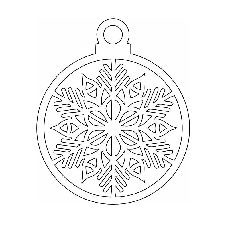 Laser Cut Snowflake Christmas Bauble CDR DXF SVG File Free Download | Vecty