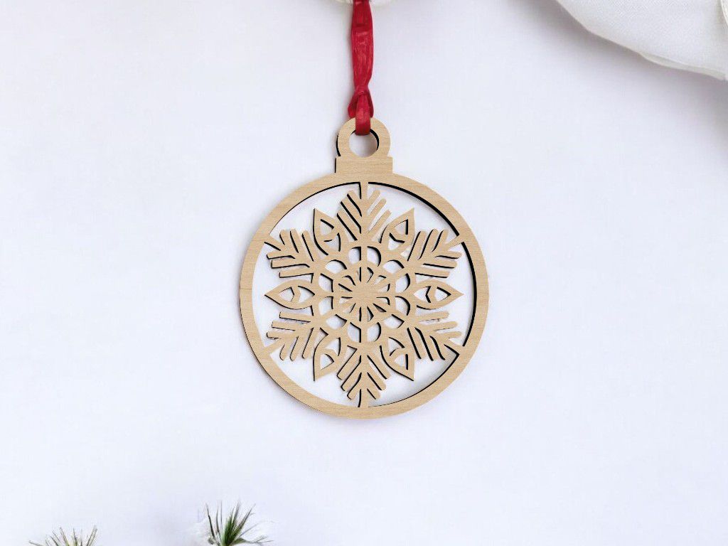 Laser Cut Christmas Snowflake Bauble Decoration CDR DXF SVG File Free ...