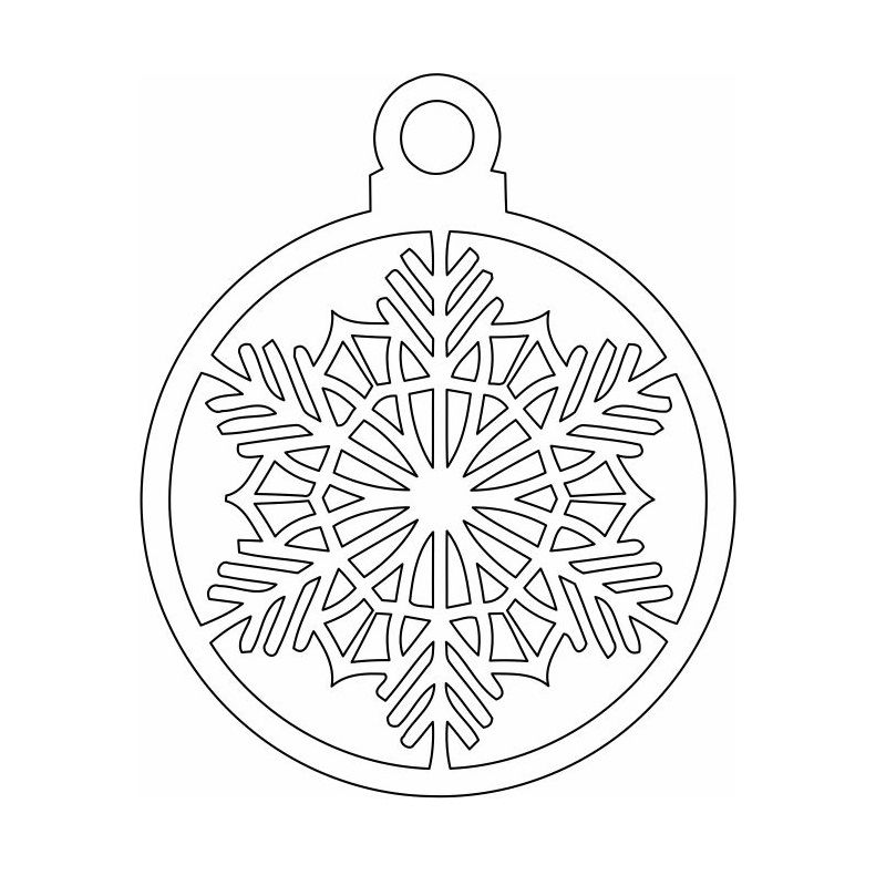 Laser Cut Traditional Snowflake Christmas Bauble CDR DXF SVG File Free ...