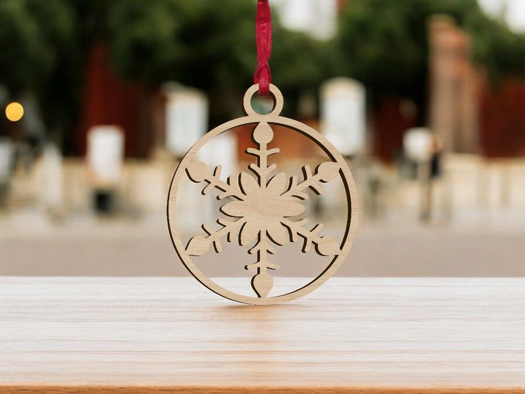 Laser Cut Christmas Bauble Pendant CDR DXF SVG File Free Download | Vecty