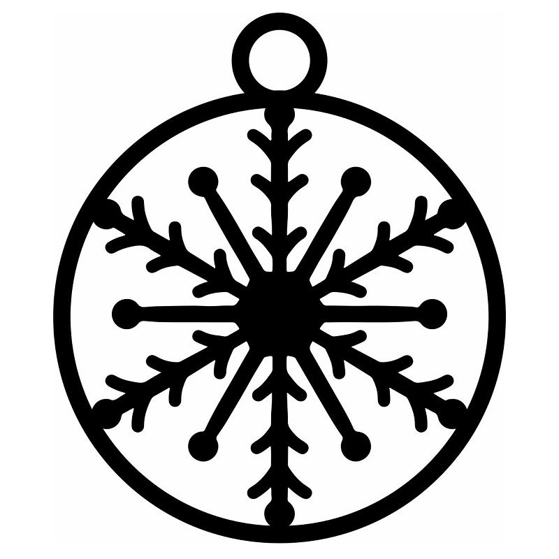 Laser Cut Snowflake Bauble Hanging Ornament CDR DXF SVG File Free ...