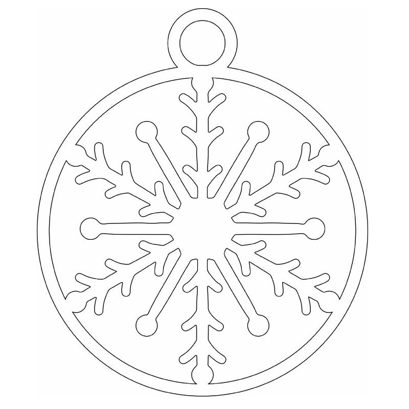 Laser Cut Snowflake Bauble Hanging Ornament CDR DXF SVG File Free ...