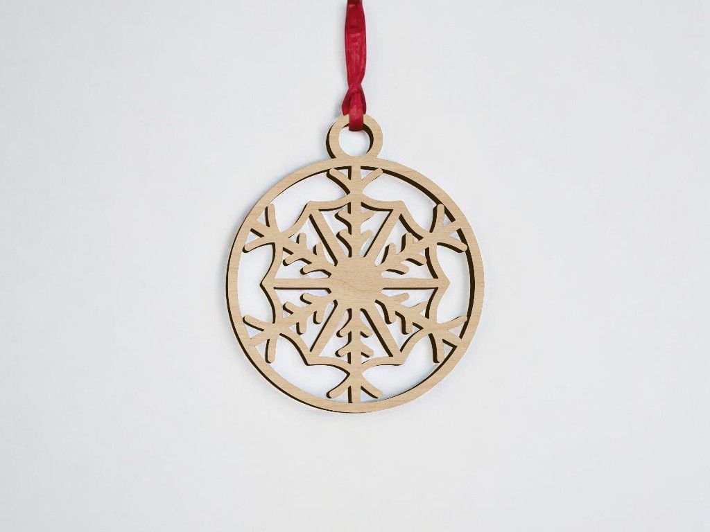 Laser Cut Christmas Bauble with Snowflake Pattern CDR DXF SVG File Free ...