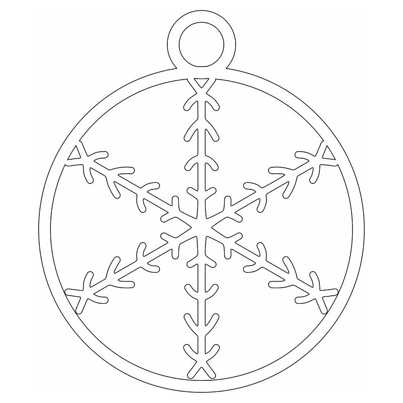 Laser Cut Simple Snowflake Bauble CDR DXF SVG File Free Download | Vecty