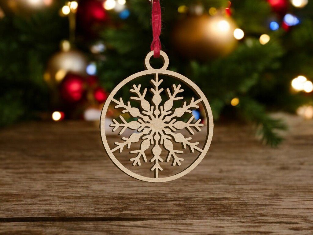 Laser Cut Snowflake Decorations Ball CDR DXF SVG File Free Download | Vecty