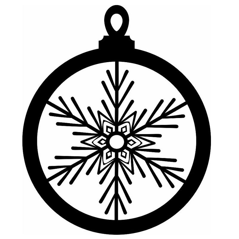 Laser Cut Snowflake Bauble Ornament CDR DXF EPS SVG File Free Download ...