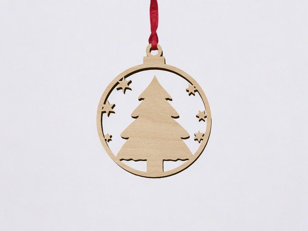 Laser Cut Christmas Tree Decor Ball Bauble CDR DXF EPS SVG File Free ...