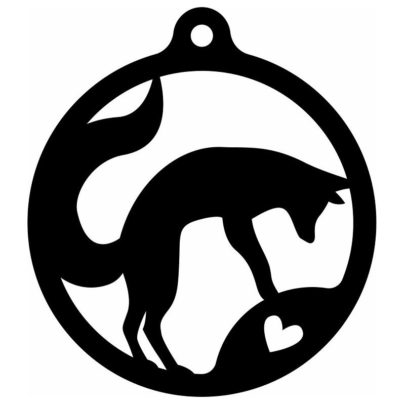 Laser Cut Fox Love Christmas Ornament CDR DXF EPS SVG File Free ...