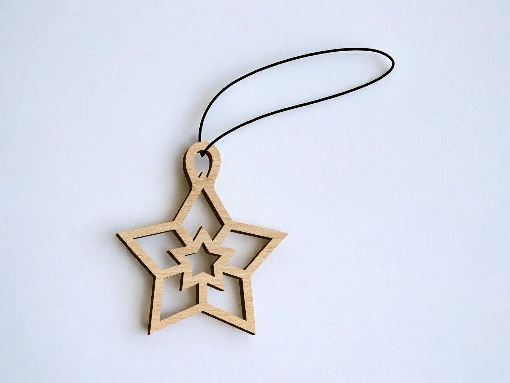 Laser Cut Star Bauble Christmas Tree Decoration CDR DXF EPS SVG File ...