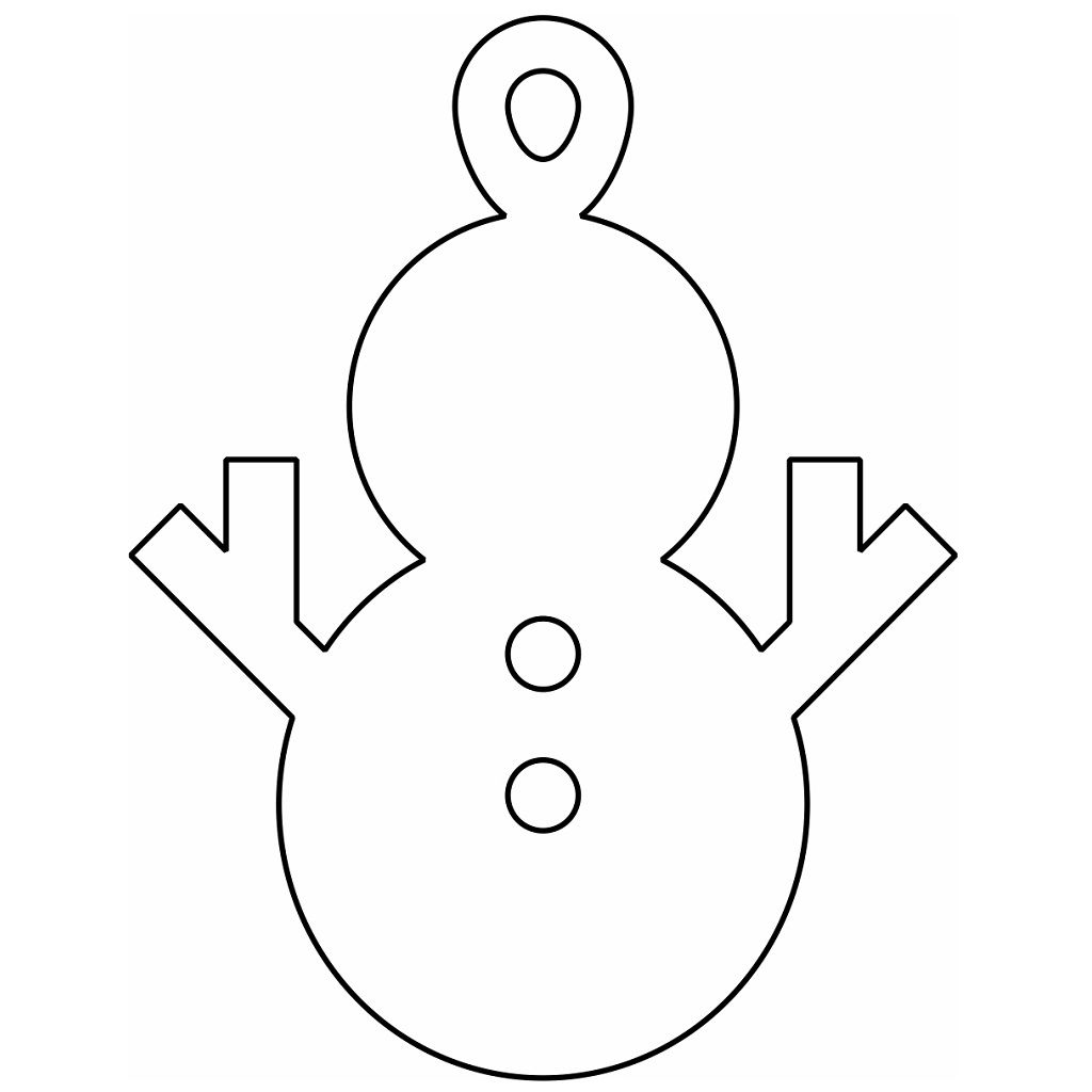 Laser Cut Snowman Christmas Ornament CDR DXF EPS SVG File Free Download ...