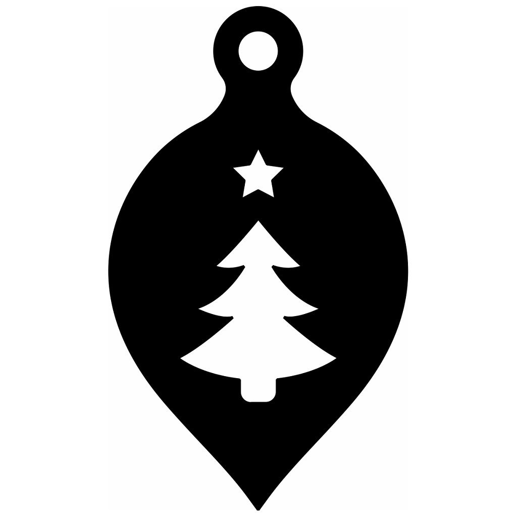 Laser Cut Oval Ornament with Christmas Tree and Star CDR DXF EPS SVG ...
