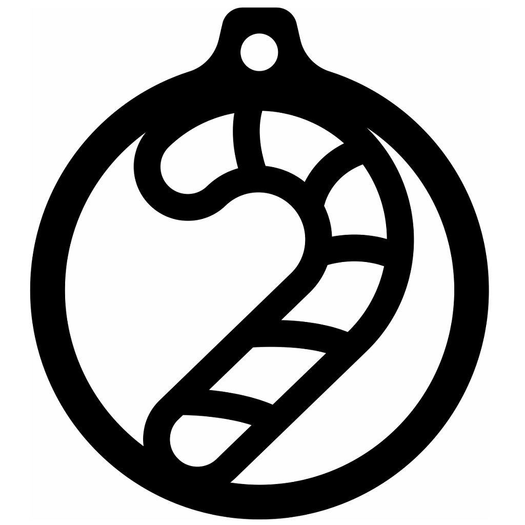 Laser Cut Candy Cane Bauble CDR DXF EPS SVG File Free Download | Vecty