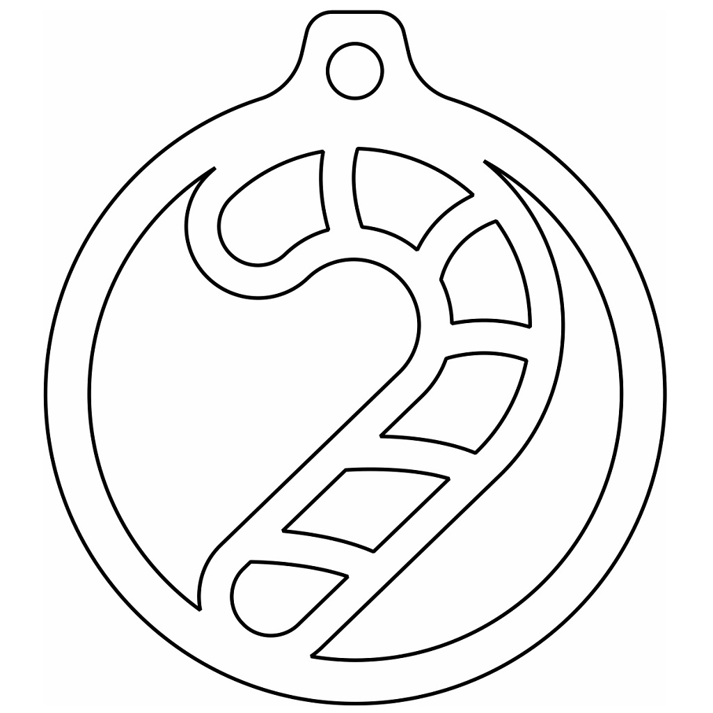 Laser Cut Candy Cane Bauble CDR DXF EPS SVG File Free Download | Vecty