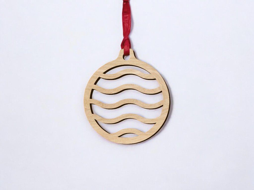 Laser Cut Wavy Christmas Bauble CDR DXF EPS SVG File Free Download | Vecty