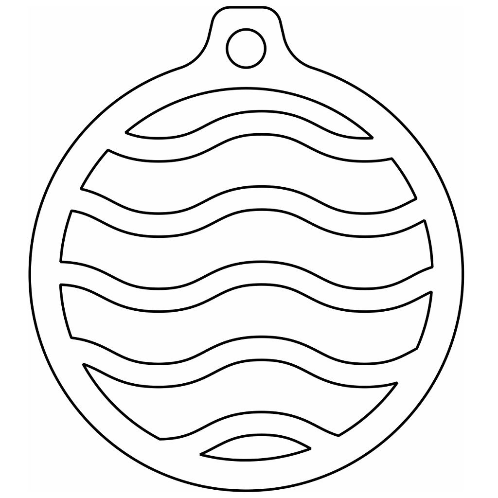 Laser Cut Wavy Christmas Bauble CDR DXF EPS SVG File Free Download | Vecty