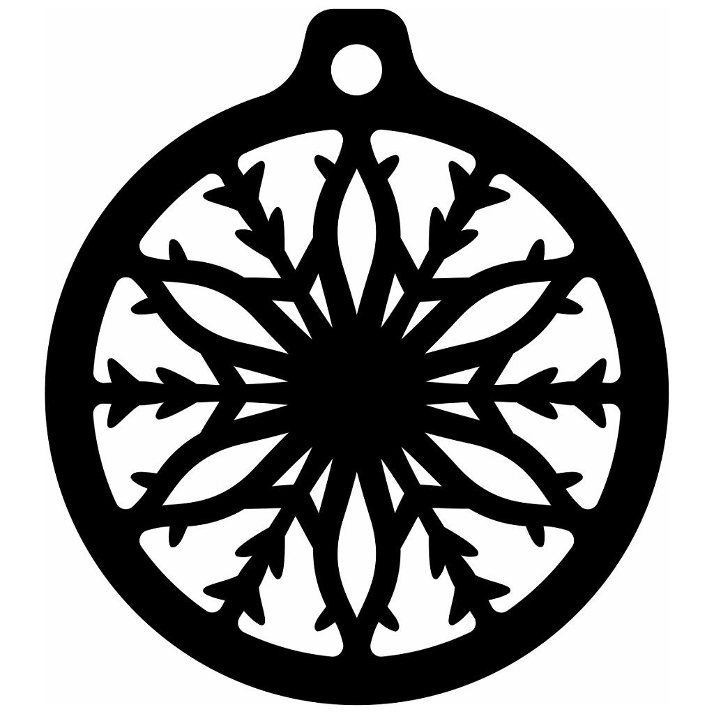 Laser Cut Snowflake Bauble CDR DXF EPS SVG File Free Download | Vecty